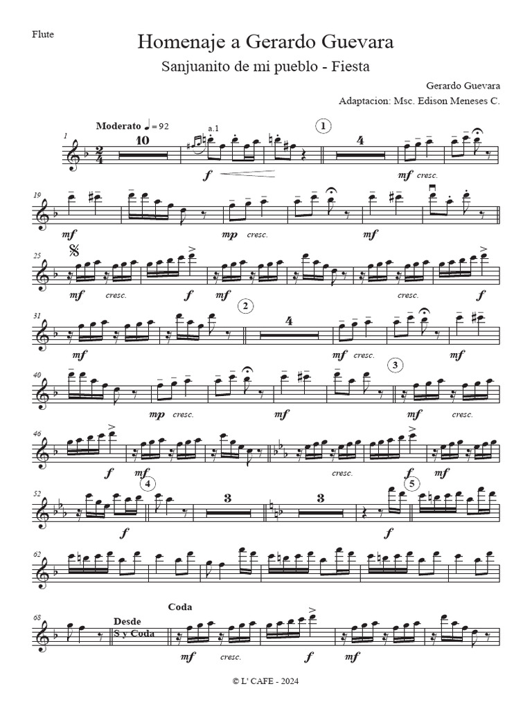 Homenaje A Gerardo Guevara - Flute | PDF