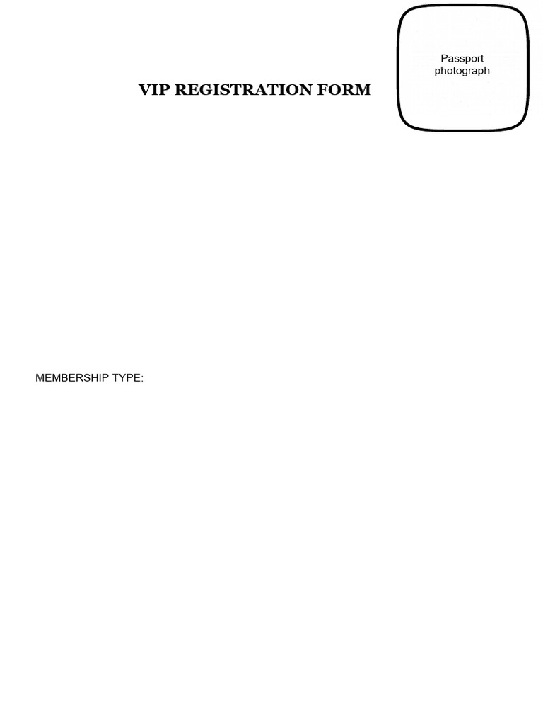Vip Registration Form | PDF