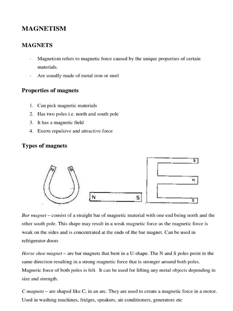 F2 Combined Science Physics Magnetism Electricity Pdf