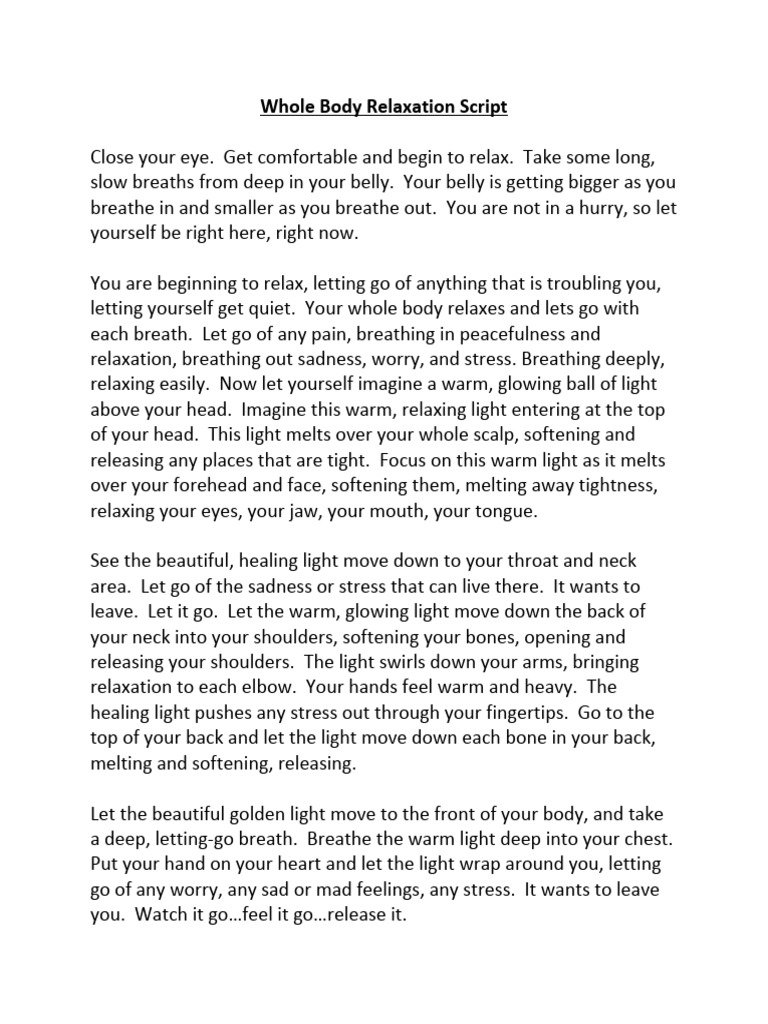 Relaxation Script | PDF