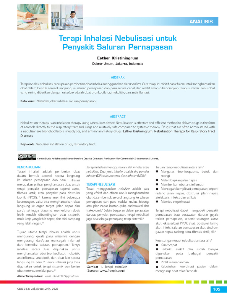 Terapi Inhalasi Nebulisasi Untuk Penyakit Saluran Pernapasan | PDF