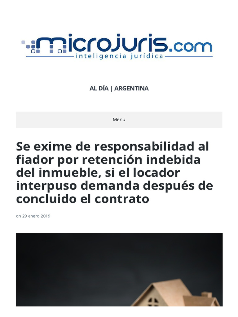 Se Exime de Responsabilidad Al Ador Por Retención Indebida Del Inmueble ...