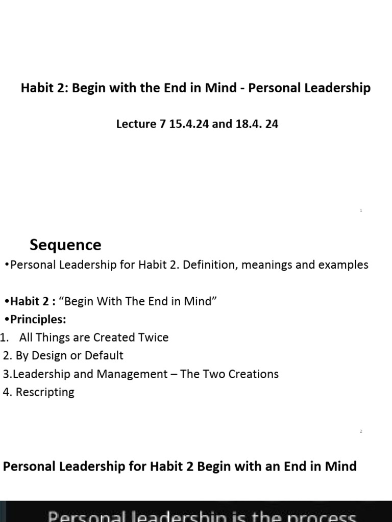 End in Mind | PDF