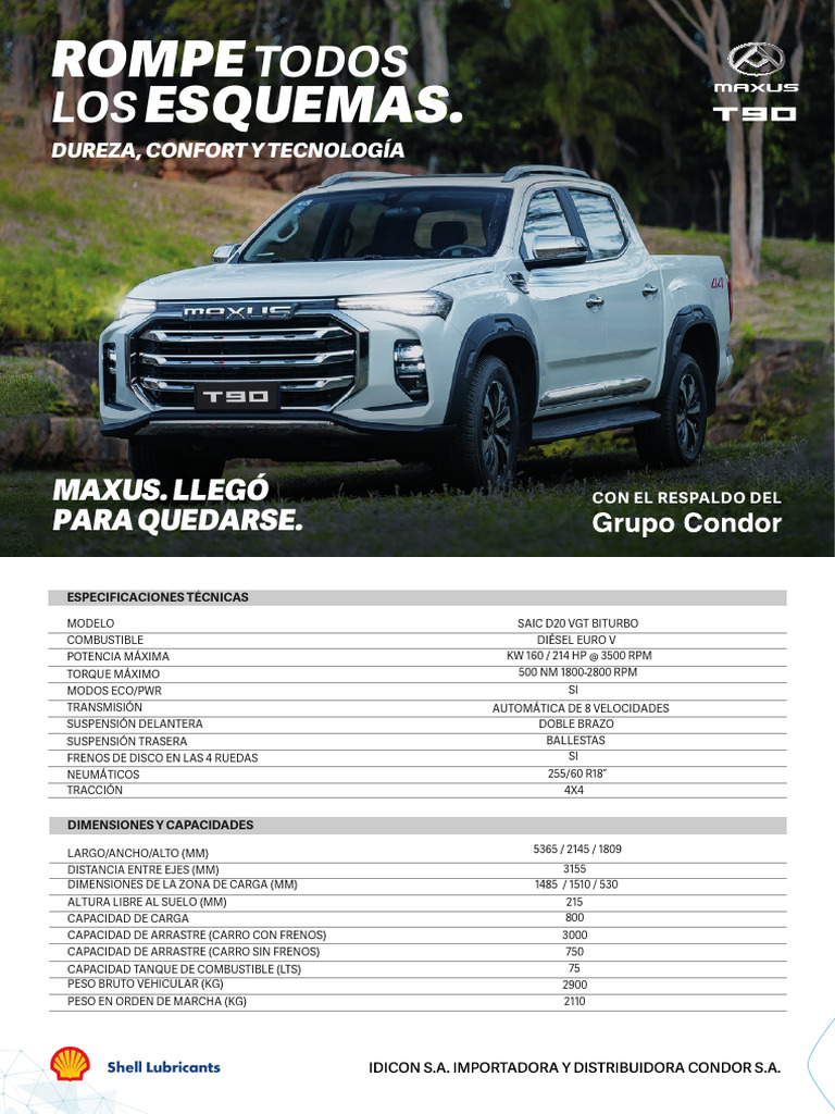 T90 Maxus Ficha Tecnica | PDF