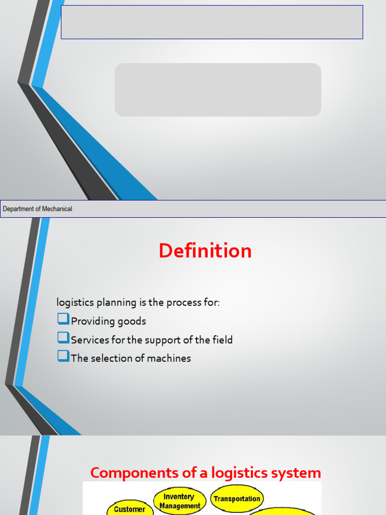 3 Logistics Planning and Maintaining the Log Book of Machines | PDF
