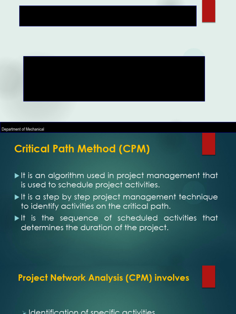 4, 5 Project Network Analysis (CPM) | PDF