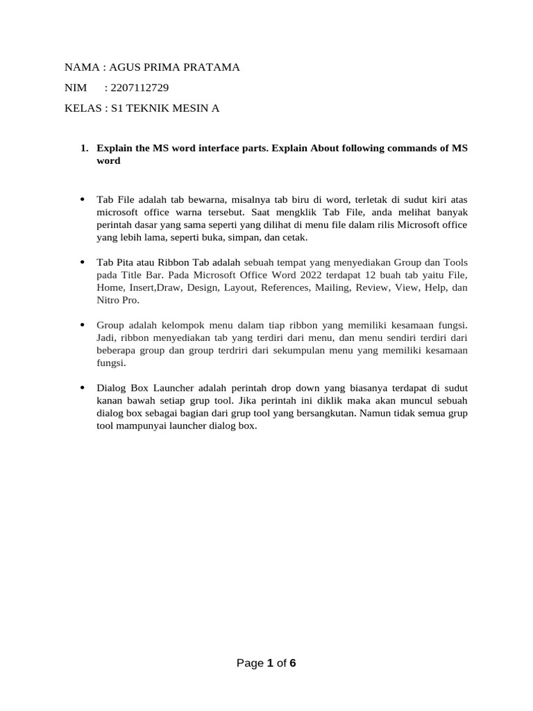 Uts Kompro (MS Word) Agus Prima Pratama | PDF