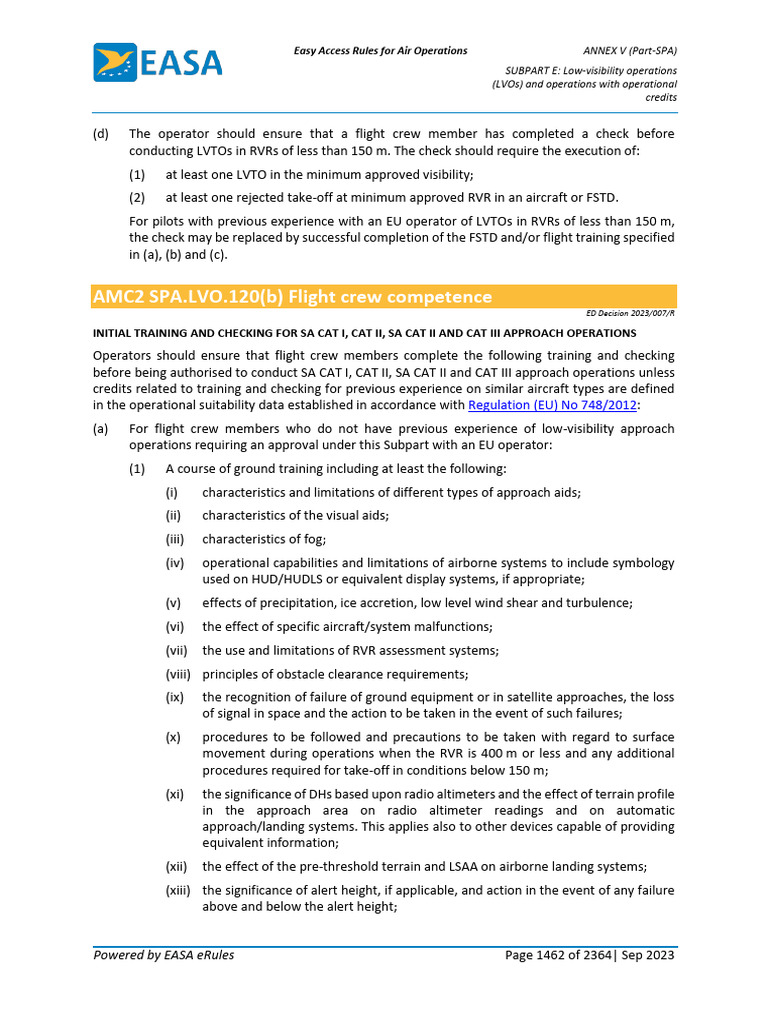 EASA Air Ops Rev.21 - Fragment | PDF