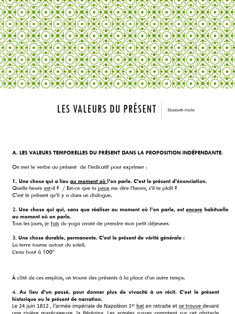 Les Valeurs Du Présent | PDF
