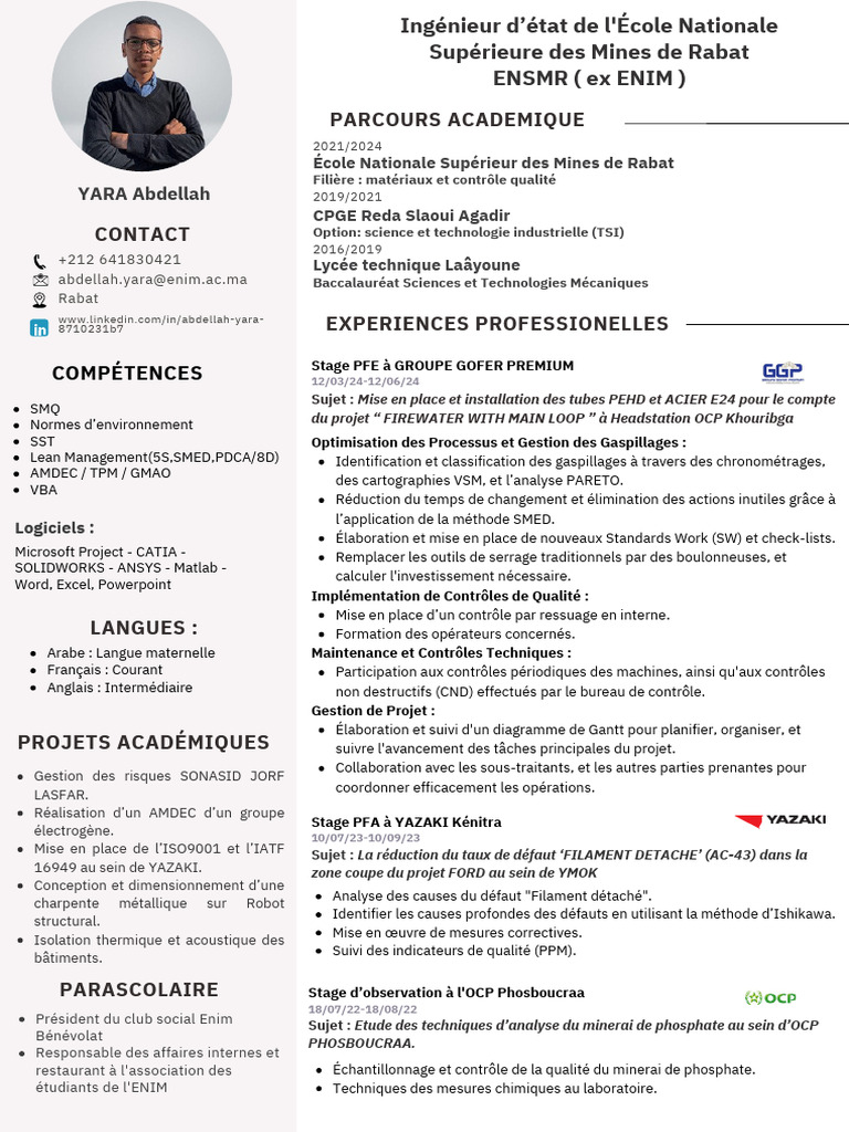 YARA Abdellah CV | PDF
