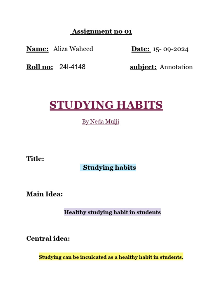 English Assignment 1 Annotation of An Article | PDF