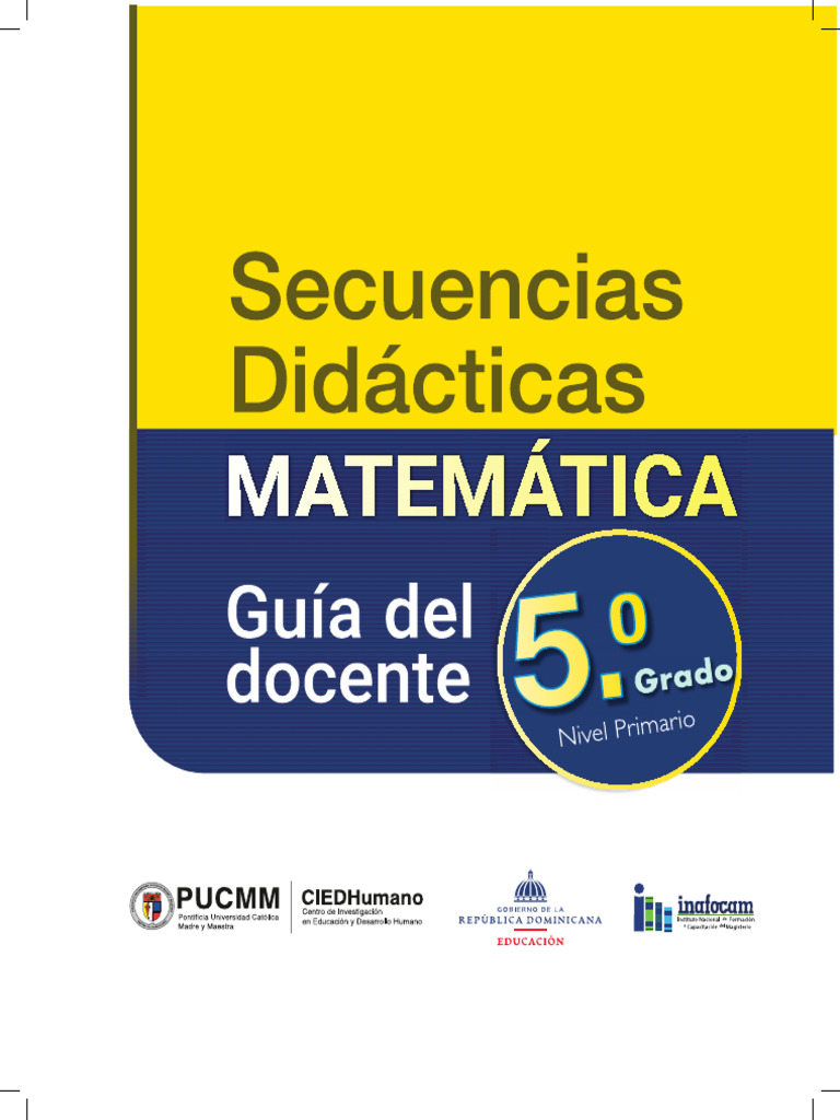 Secuencias Didácticas de Matemática 5to Grado Del Nivel Primario Imprenta | PDF