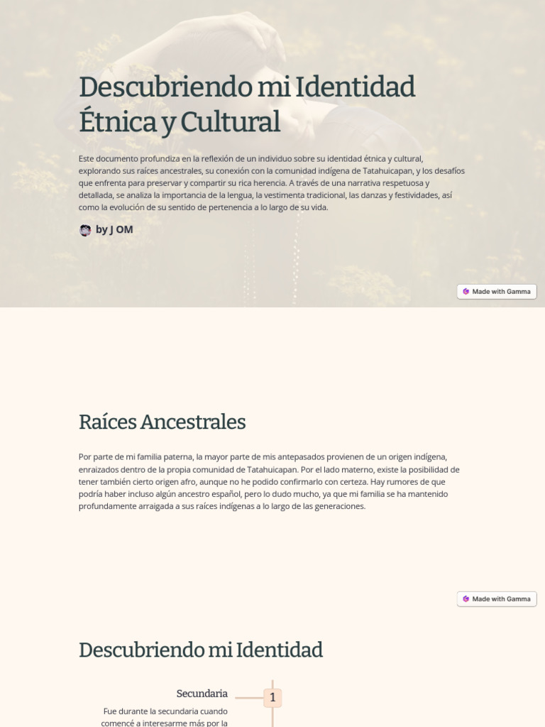 Descubriendo Mi Identidad Etnica y Cultural | PDF