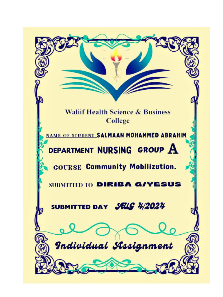 SMD Assignment of Community Mobilization | PDF