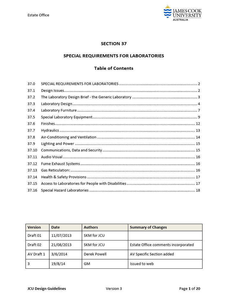 SPECIAL REQUIREMENTS FOR LABORATORIES | PDF