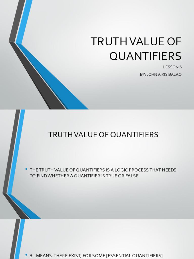 Truth Value of Quantifiers | PDF