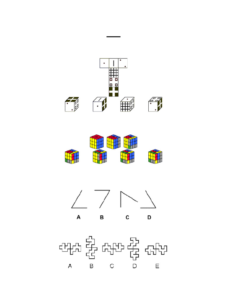 Q.1: Which of The Cubes Is The Same As The Unfolded Cube Below? | PDF