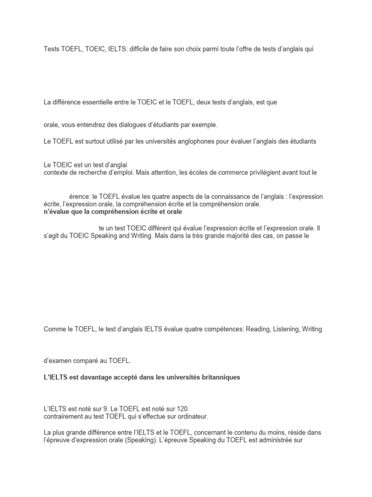 Tests TOEFL | PDF