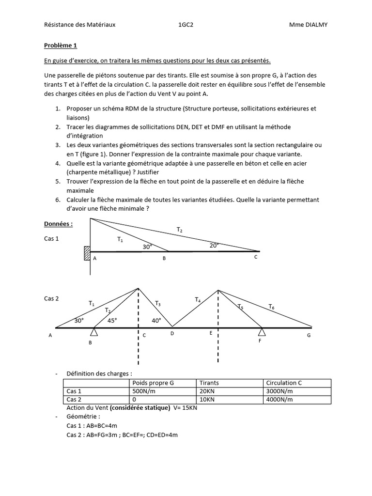 Série D'exercices RDM 1GC2 | PDF
