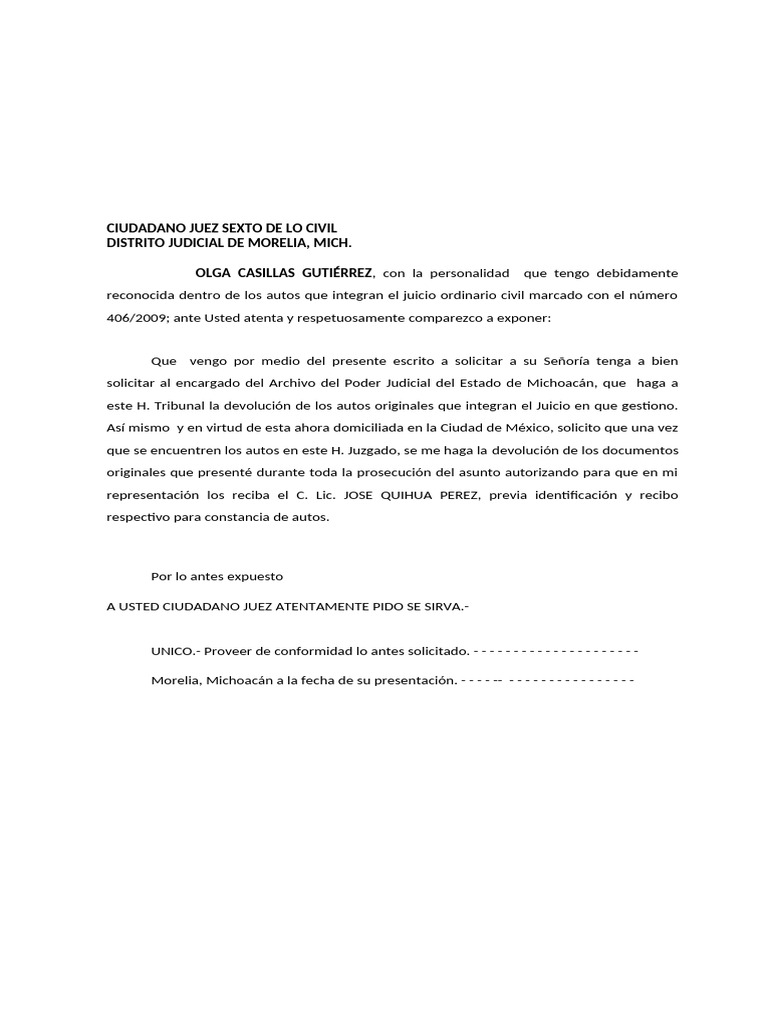 Devolucion de Documentos | PDF