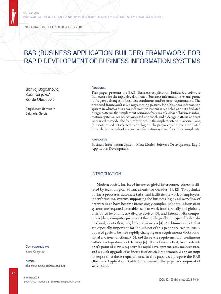 Bab Business Application Builder Framewo | PDF