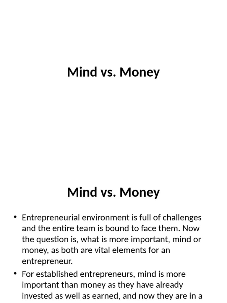 Mind vs. Money | PDF
