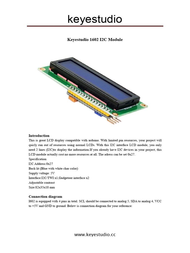KS0061+1602+I2C+Module | PDF