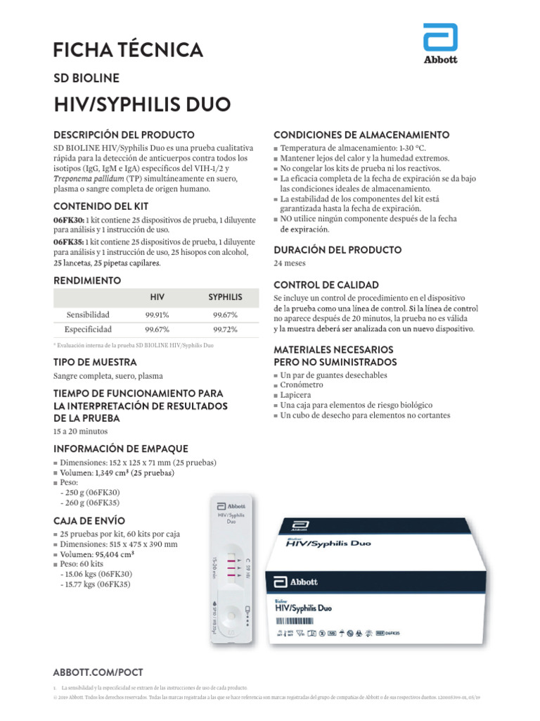 Ficha Hiv Syphilis Duo | PDF