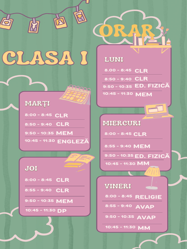 Orar Clasa I | PDF