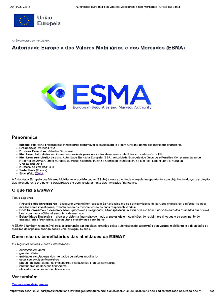 ESMA | PDF