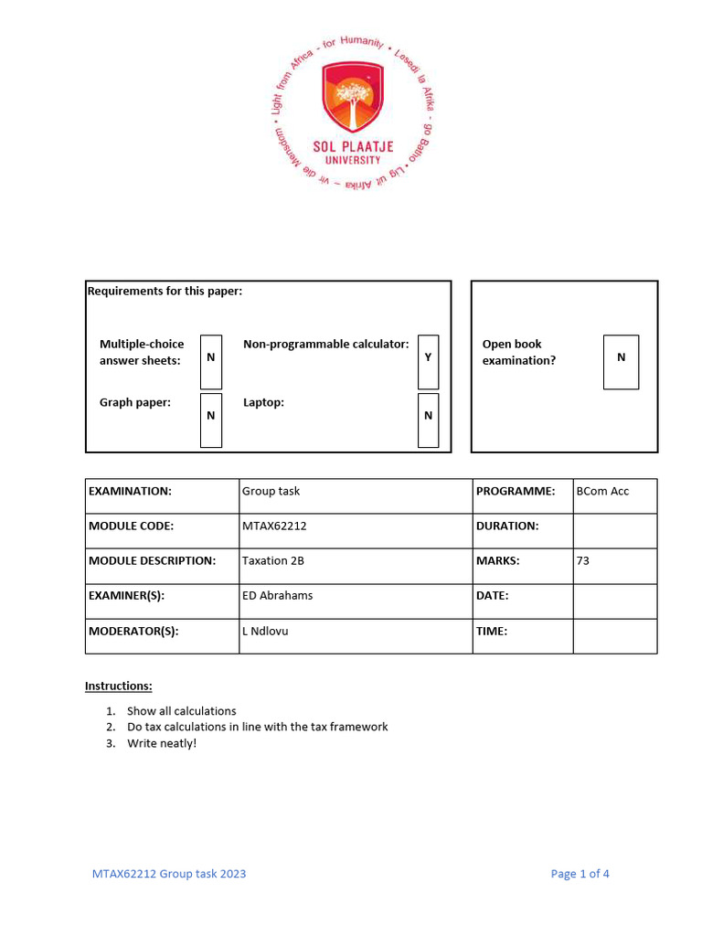 Group Task 2023 | PDF