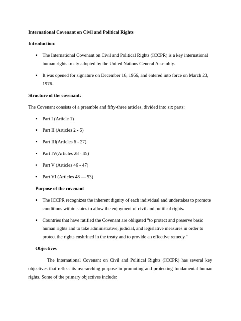 International Covenant On Civil and Political Rights | PDF