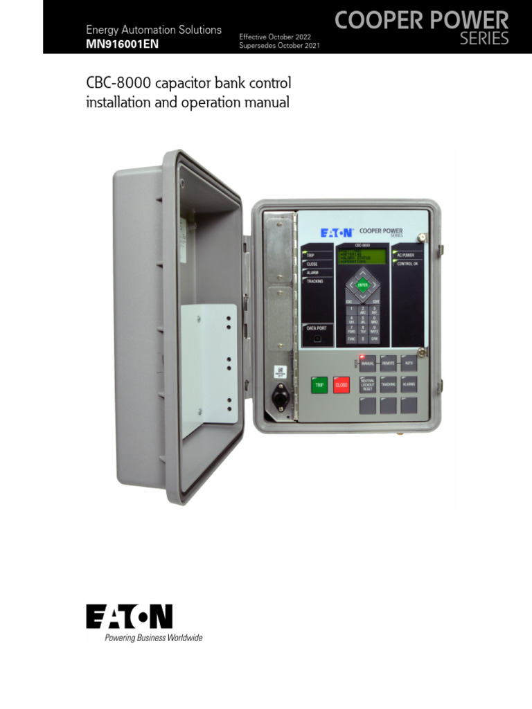 CBC 8000 Capacitor Bank Control Instructions Mn916001en | PDF ...