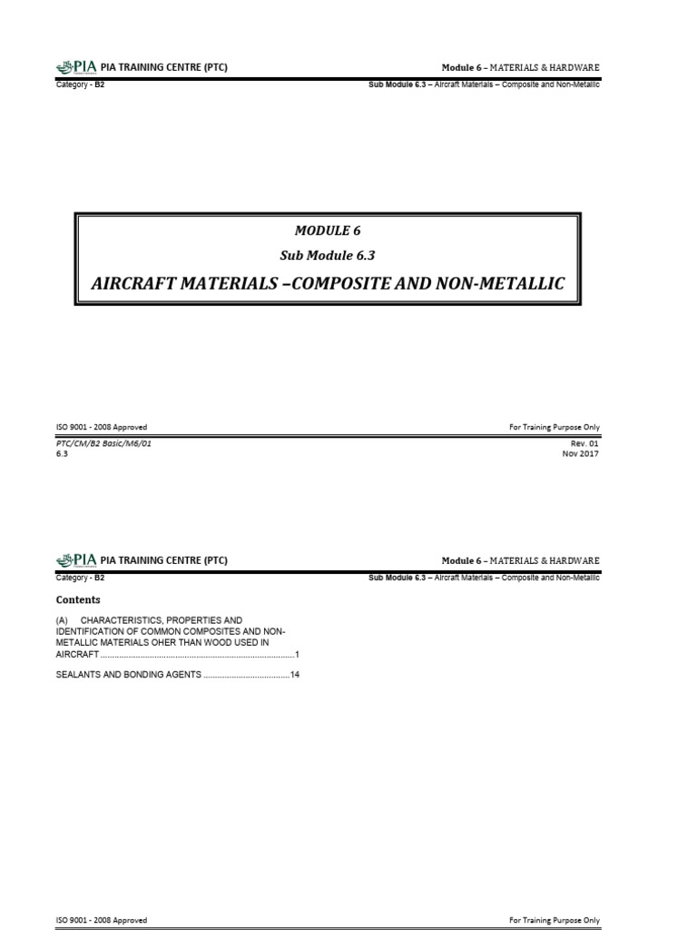 Module 6 (Materials & Hardware) SubModule 6.3 (Aircraft Mat | PDF