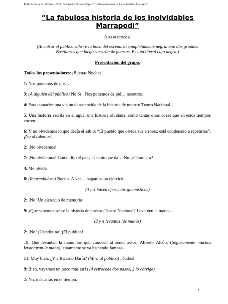 Adaptacion Los Marrapodi 2014 (Obra) | PDF