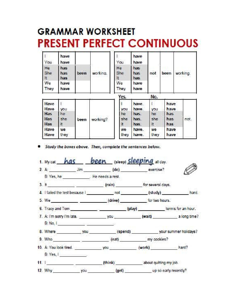 PRESENT PERFECT CONTINUOUS | PDF