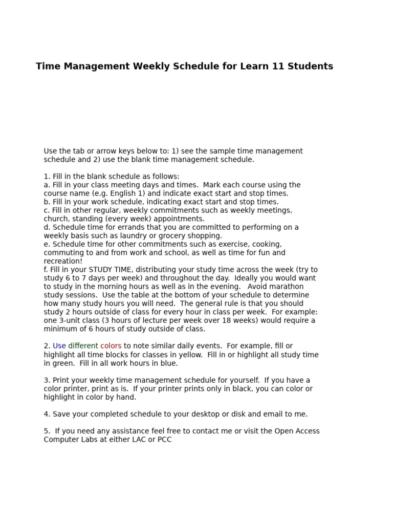 Time Management Assignment-1 | PDF