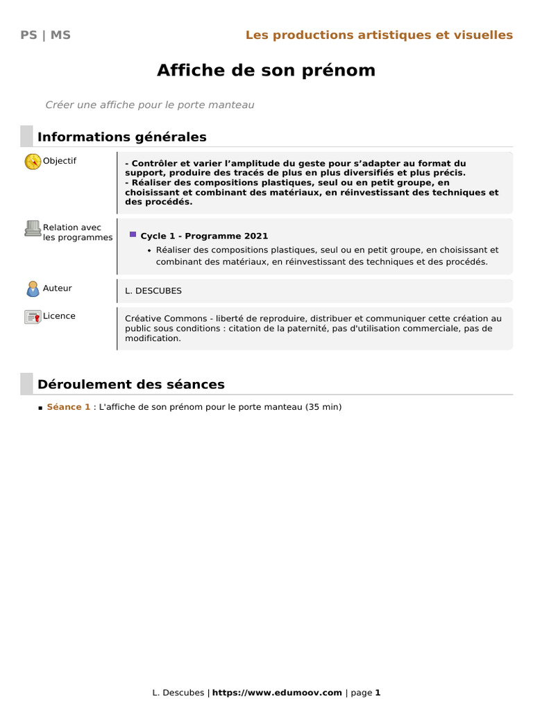 Affiche de Son Prenom | PDF