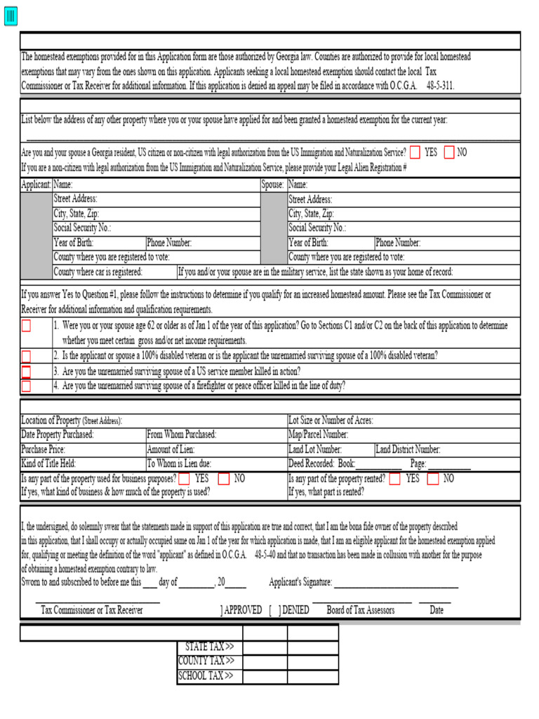 LGS-Homestead Application For Homestead Exemption | PDF | Social ...