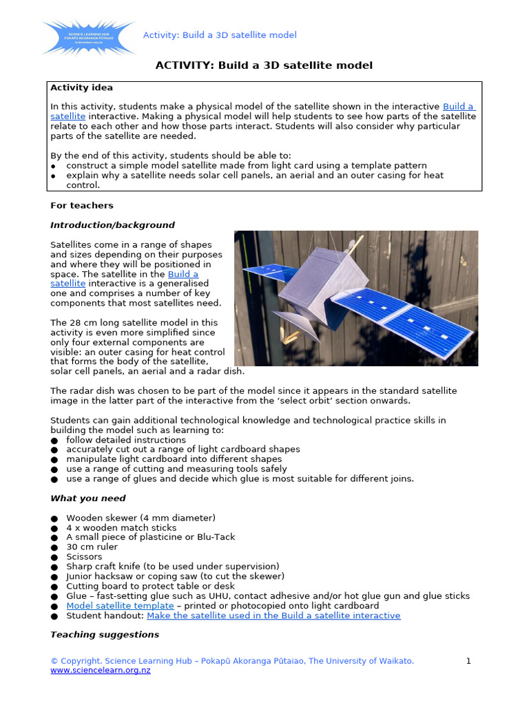 Build - A - 3D - Satellite - Model - v3 2 | PDF | Satellite | Home & Garden