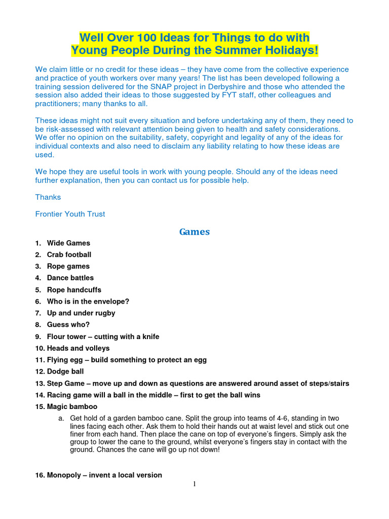 Well Over 100 Things To Do With Yp | PDF