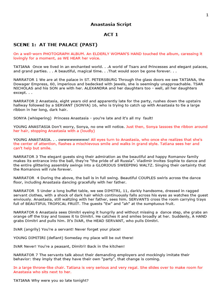 Script de Anastasia | PDF