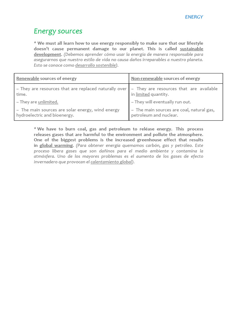 Energy Sources | PDF