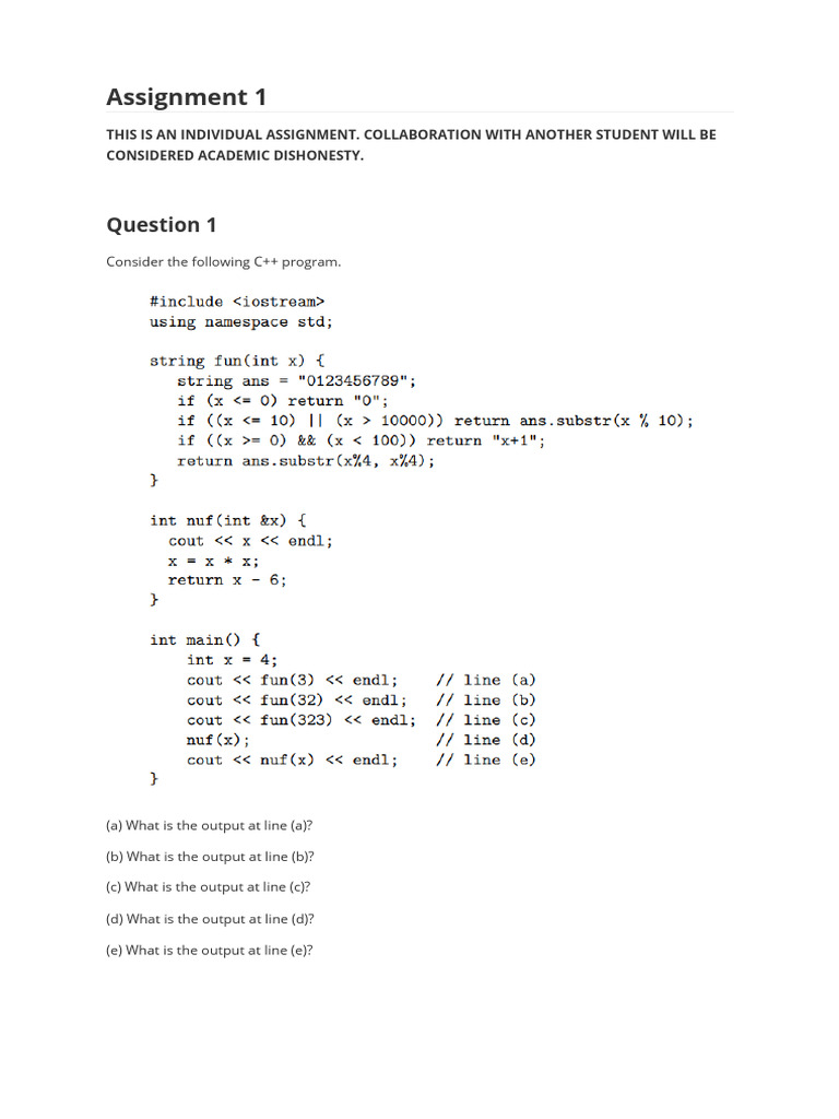 CS211 Assignment 1 | PDF