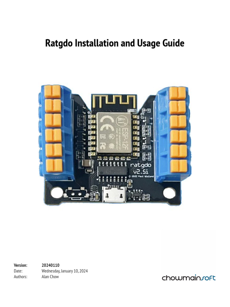 Ratgdo Manual 20240110 | PDF