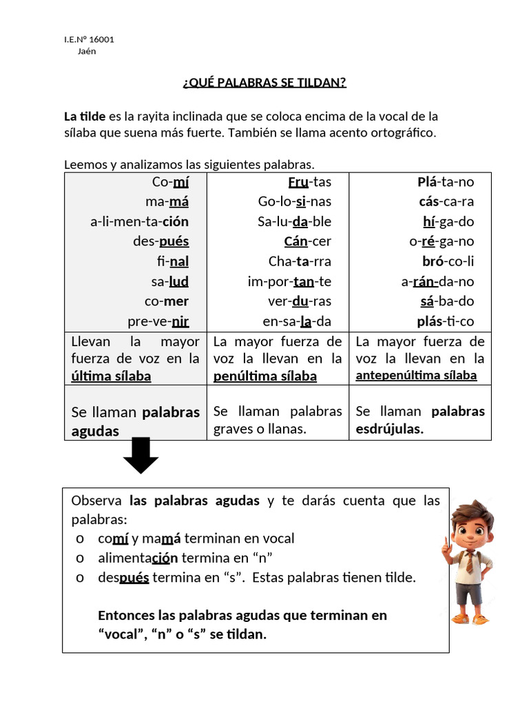 Ficha Sesión Uso de La Tilde y Signos de Interrogación y Exclamación | PDF