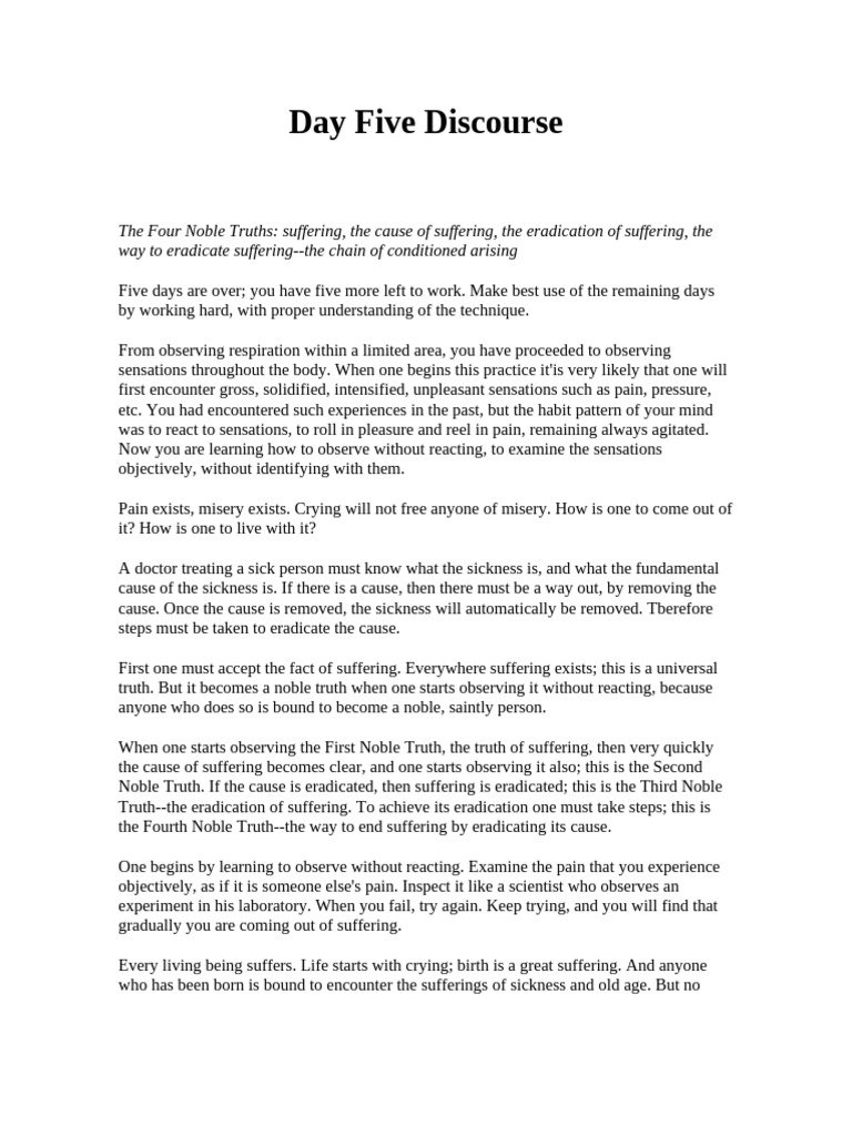 Day Five Discourse | PDF