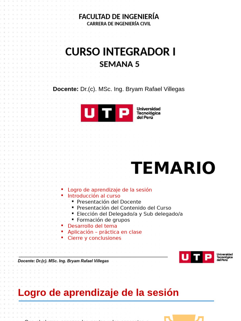 Semana 5 - Curso Integrador I (UTP-2024) | PDF