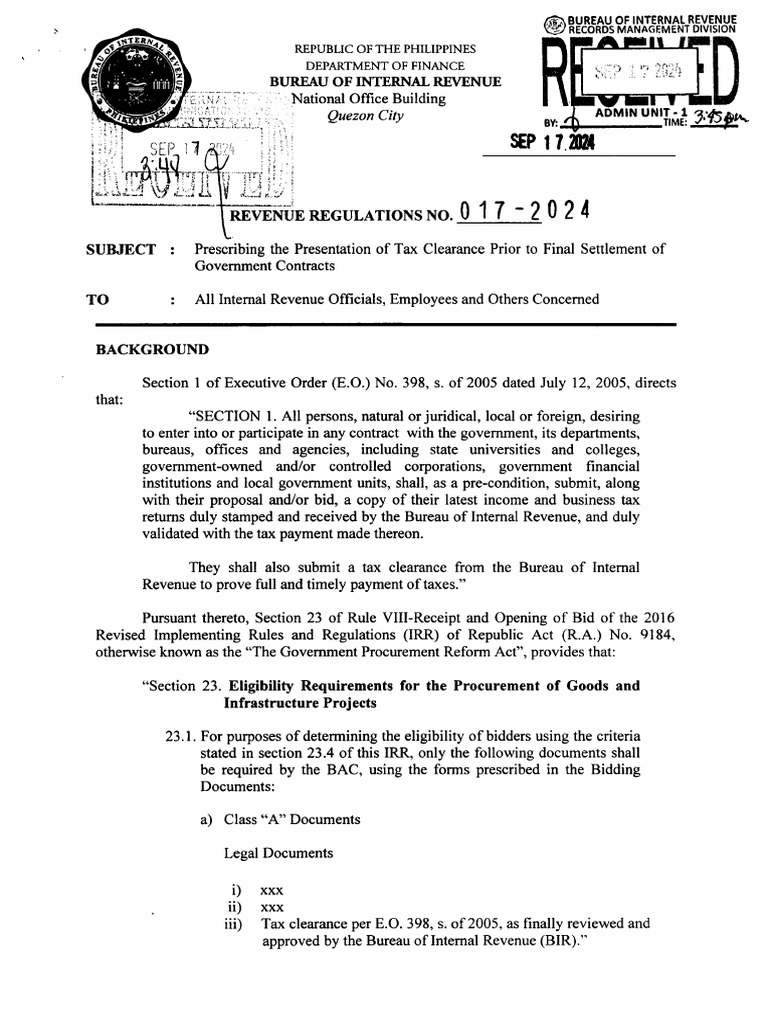 RR No. 17-2024 | PDF