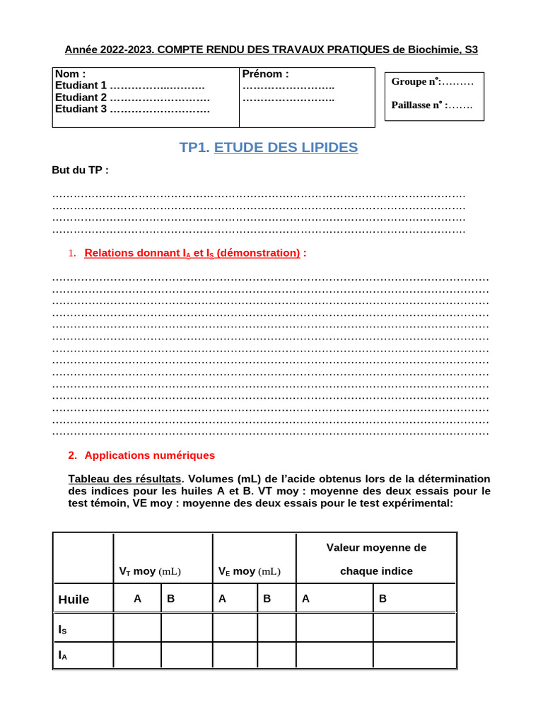 Rapport TP 2023 | PDF